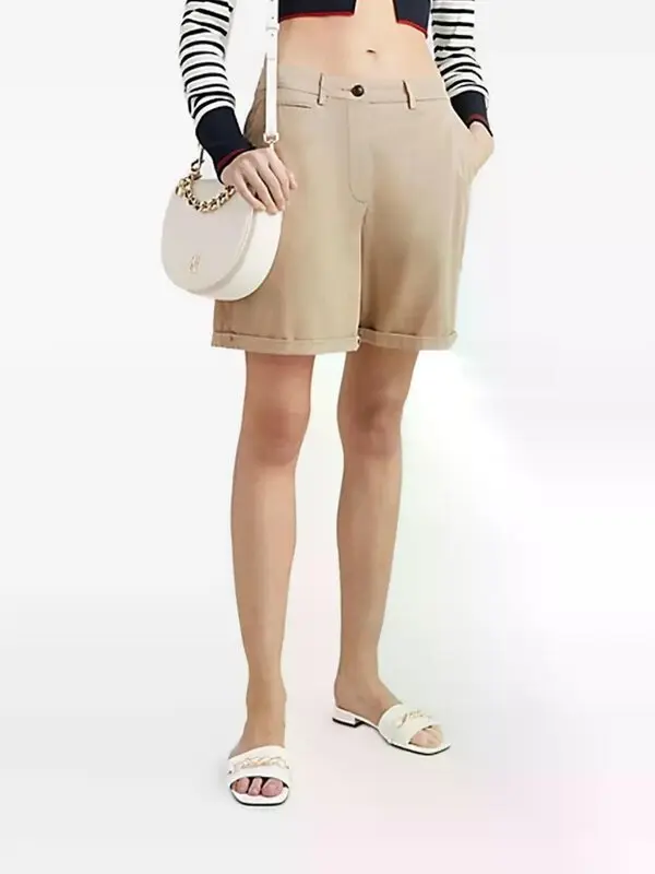 Tommy Hilfiger Pleated Front Cuffed Trousers - Neutrals