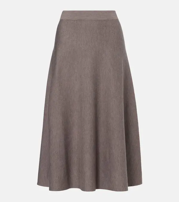 Jardin Des Orangers Virgin Wool Midi Skirt - Grey