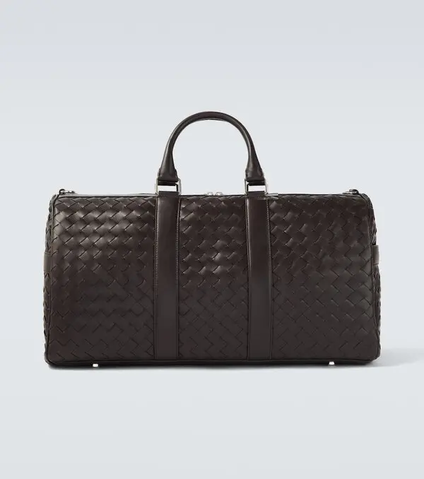 Bottega Veneta Intrecciato Leather Duffle Bag - Brown