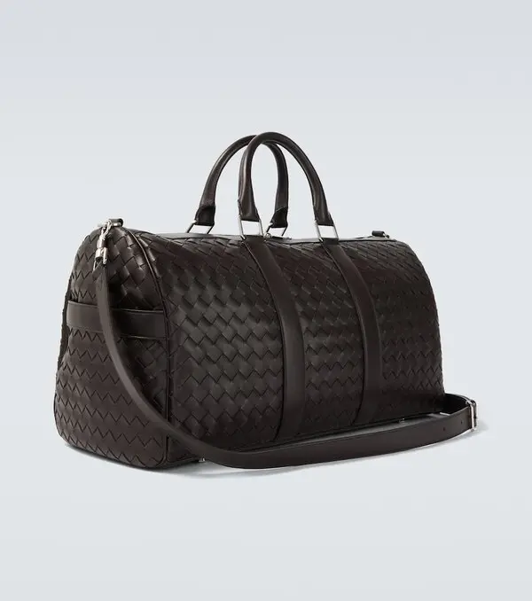 Bottega Veneta Intrecciato Leather Duffel Bag - Brown