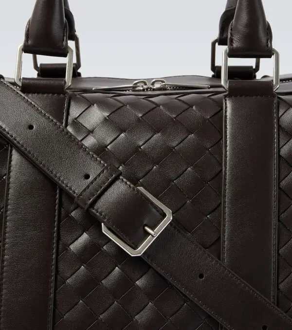 Bottega Veneta Intrecciato Leather Duffel Bag - Brown