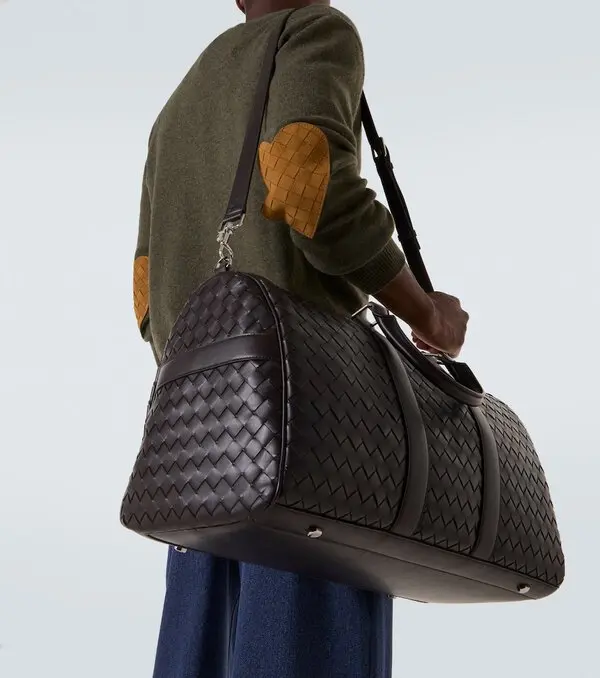 Bottega Veneta Intrecciato Leather Duffel Bag - Brown
