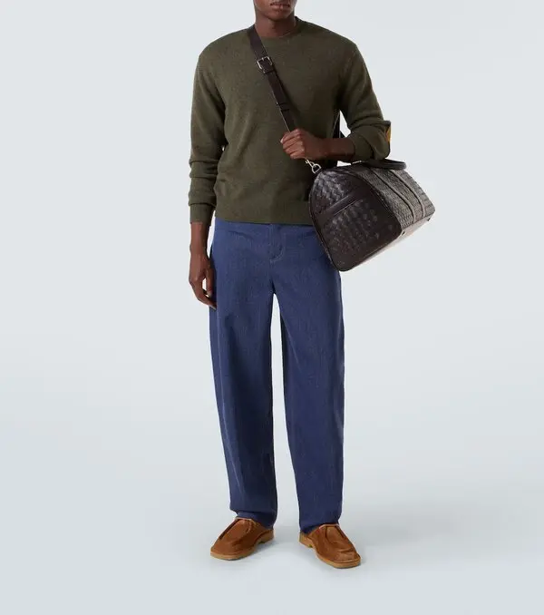 Bottega Veneta Intrecciato Leather Duffel Bag - Brown