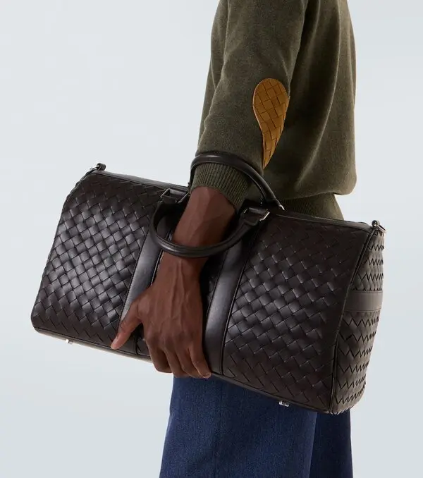 Bottega Veneta Intrecciato Leather Duffel Bag - Brown