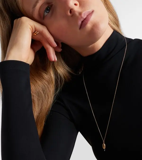 PERSEE 9kt Yellow Locket Necklace With Diamonds