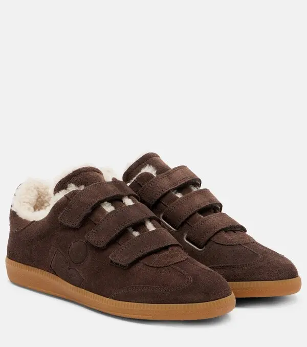 Isabel Marant Étoile Beth Suede Shearling Sneakers - Brown