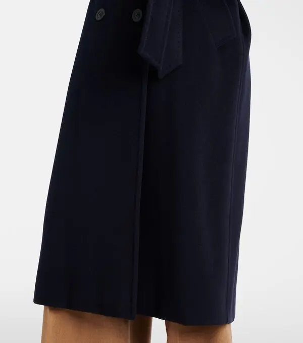 Max Mara Madame Wool And Cashmere Wrap Coat - Black