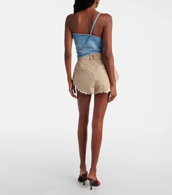 Magda Butrym One-shoulder Draped Denim Top