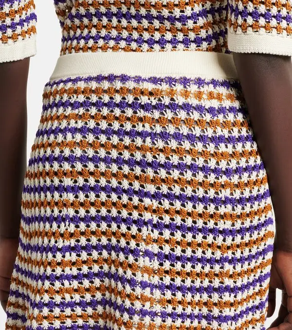 ERES Open-knit Cotton-blend Mini Skirt - Multicoloured