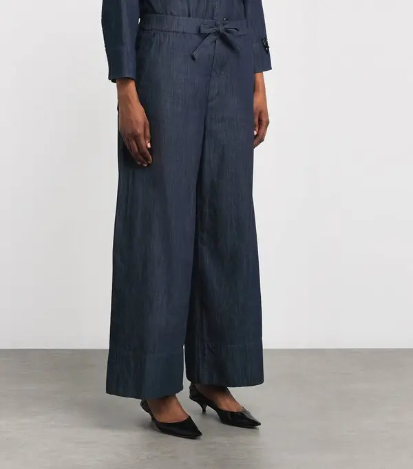 Max Mara Drawstring Detail Wide-leg Jeans