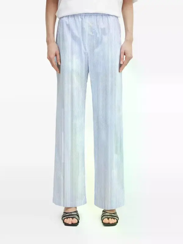 Fiorucci Striped Button-fastening Trousers - Blue
