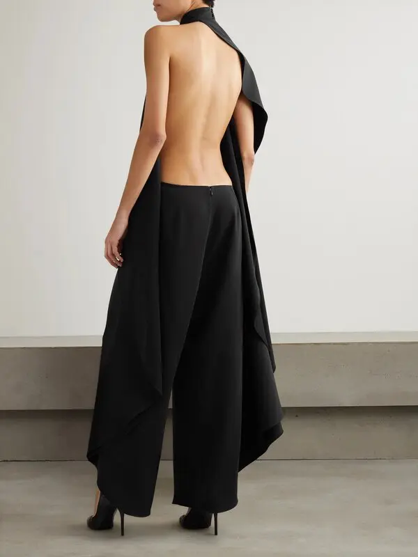 Alaïa Open-back Asymmetrical Wool-blend Jumpsuit