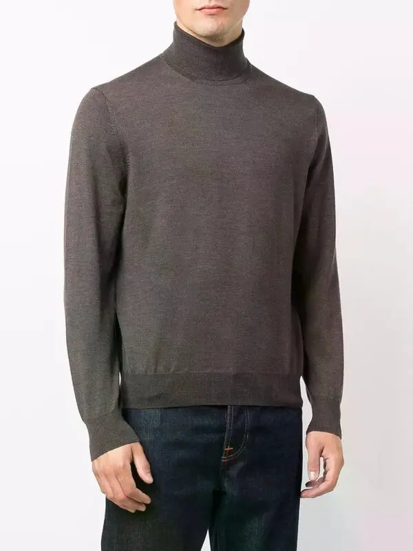 D4.0 Roll Neck Knitted Jumper - Brown