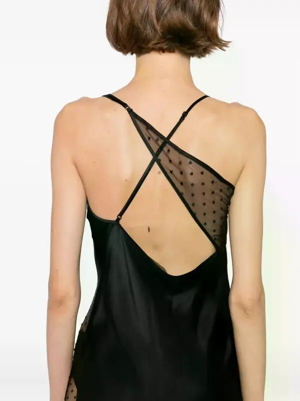 Kiki De Montparnasse Silk Maxi Dress With Polka Dot Embroidery