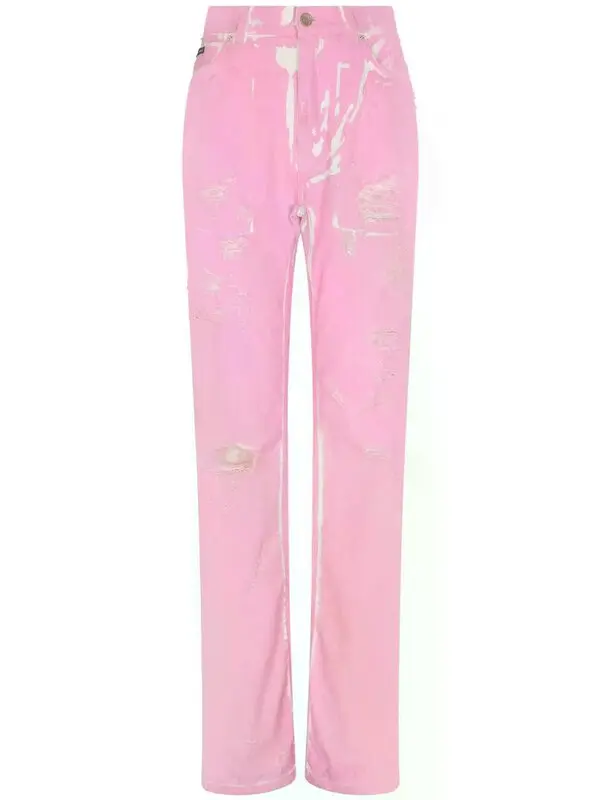 Dolce & Gabbana Distressed Cotton Denim Jeans