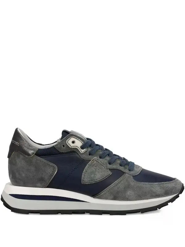 Philippe Model Suede And Leather Low-top Sneakers - Grey