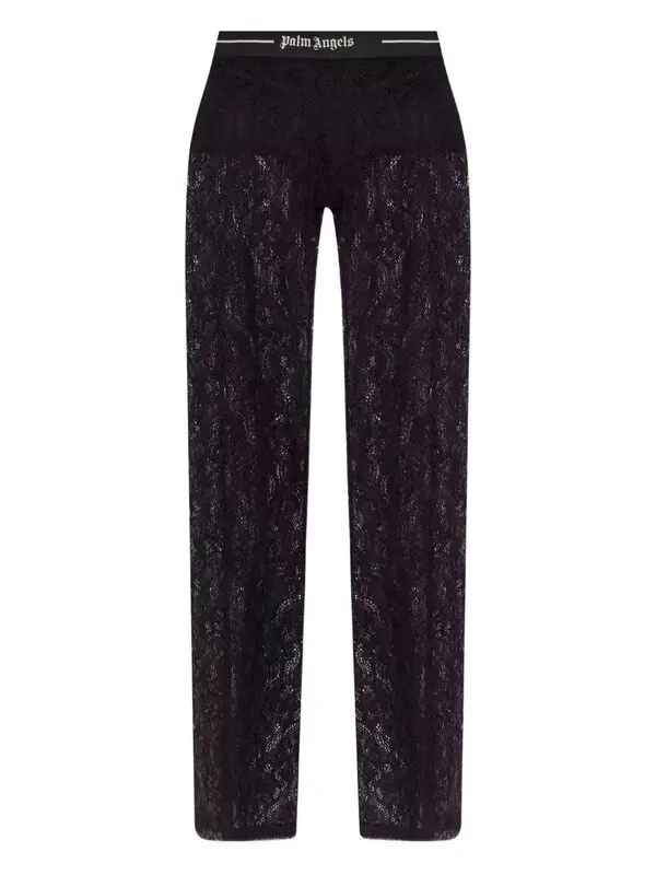 Palm Angels Floral Lace Wide Leg Trousers