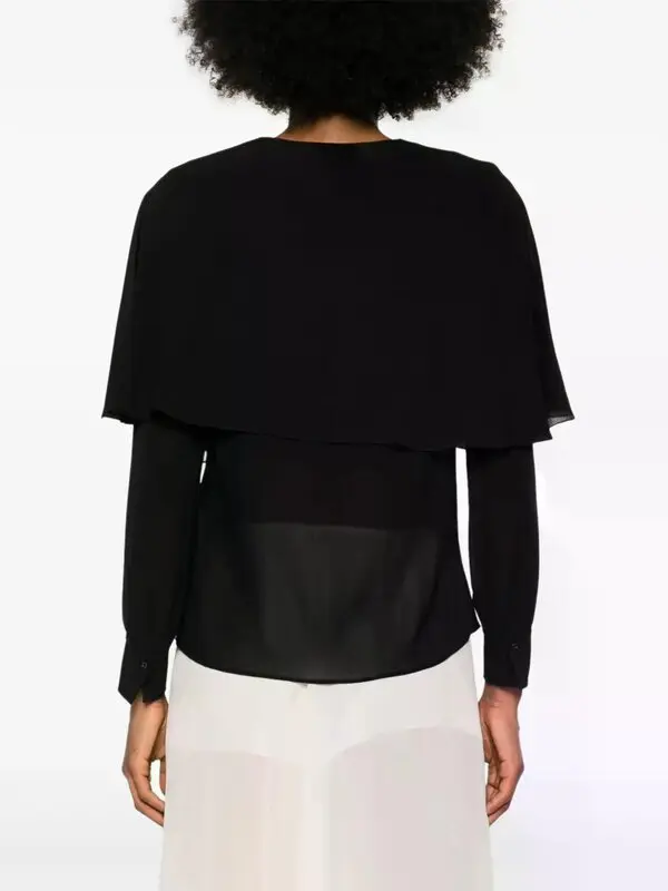 Chloé Cape Attachment Silk Georgette Crepe Shirt