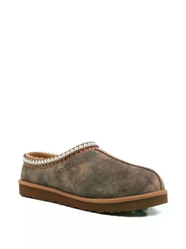 UGG Tasman Baxter Braided-trim Suede Slippers - Brown