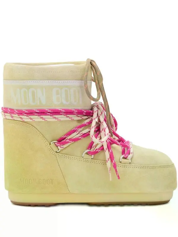 Moon Boot Suede Lace-up Boots - Neutrals