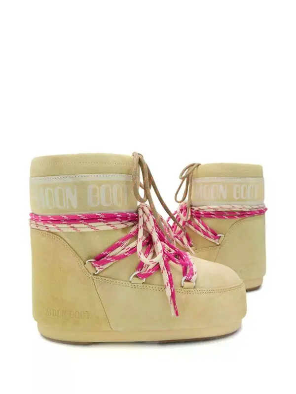 Moon Boot Suede Lace-up Boots - Neutrals
