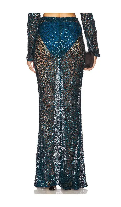 Lapointe Maxi Skirt With Sequins - Teal