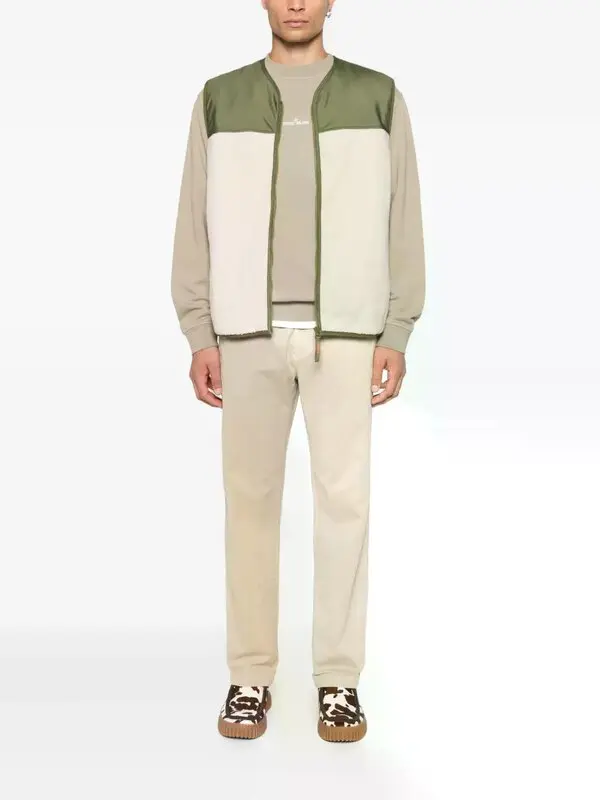 A.p.c. Fleece-paneled Zip-up Vest - Neutrals