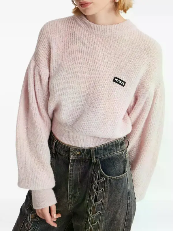 ROTATE BY BIRGER CHRISTENSEN Cropped Jumper With Puff Sleeves