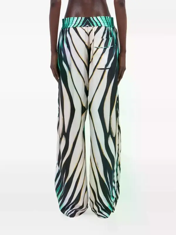 Roberto Cavalli Animal Print Wide Leg Trousers