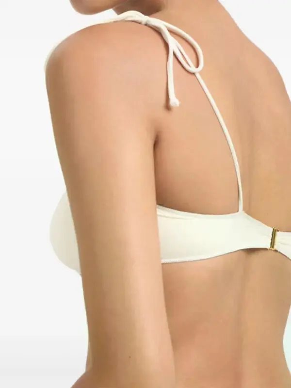 LA REVECHE Rose Embellished Bandeau Bikini Top