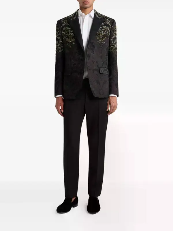 Etro Floral-embroidered Single-breasted Blazer - Black