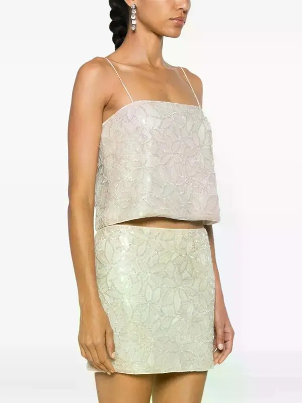 ROTATE BY BIRGER CHRISTENSEN Sequin-embellished Blouse - Neutrals