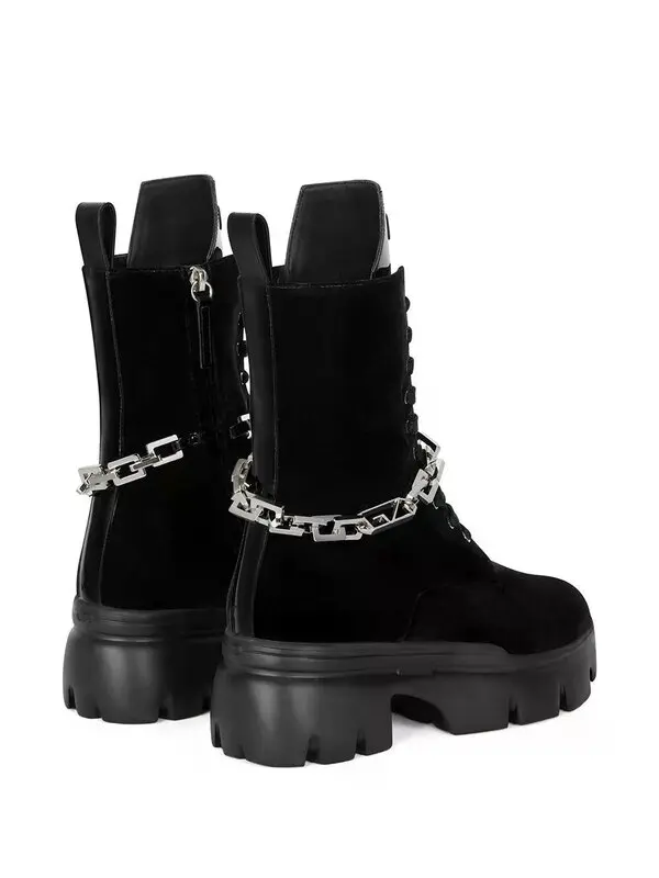 GIUSEPPE ZANOTTI Chain Detail Lace-up Boots