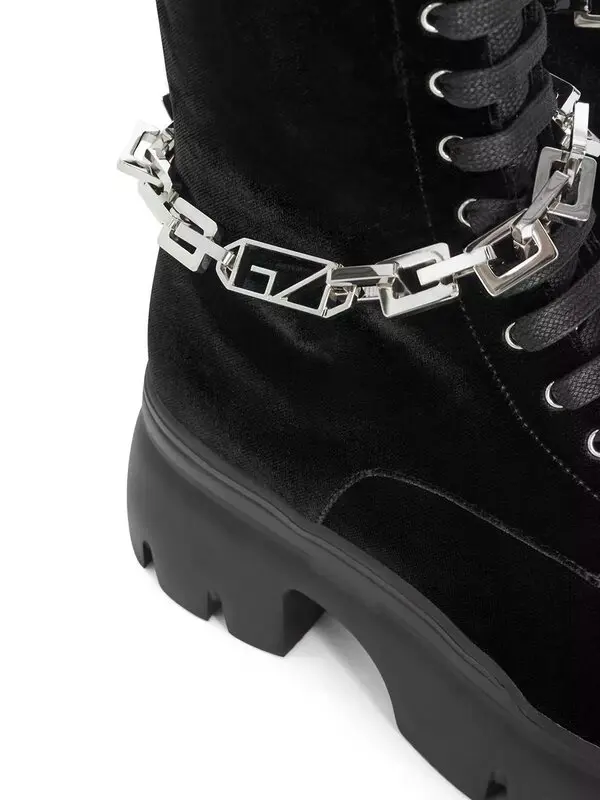GIUSEPPE ZANOTTI Chain Detail Lace-up Boots