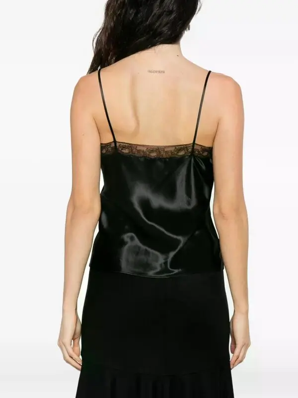 Alberta Ferretti Lace-trimmed Satin Camisole