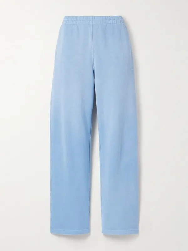 SKIMS French Terry Low Rise Straight Leg Track Pants - Blue