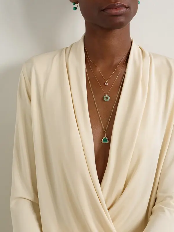 Mateo Donut 14-karat Jade And Diamond Necklace