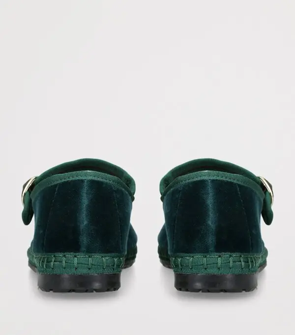 FLABELUS Velvet Leonor Mary Janes - Green