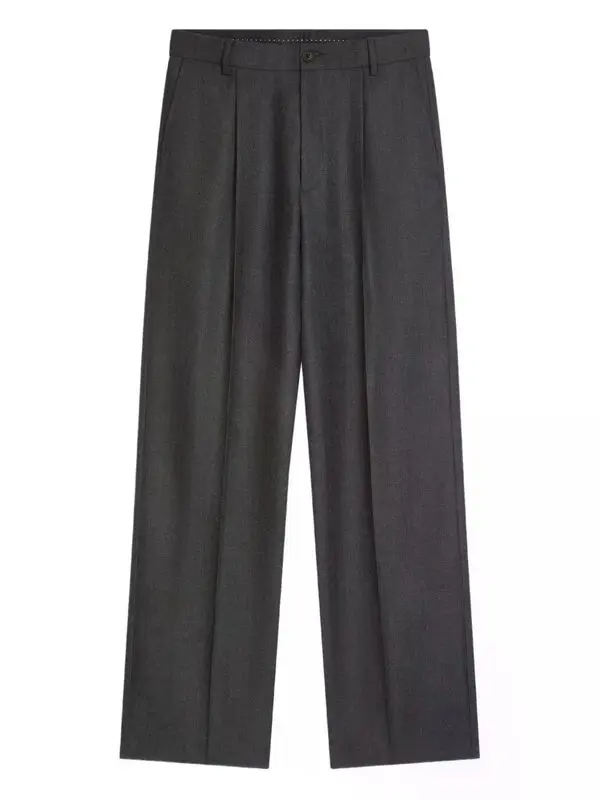 Dries Van Noten Wool Straight-leg Trousers - Grey