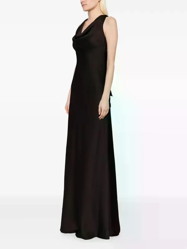Amsale Hammered Halterneck Maxi Dress