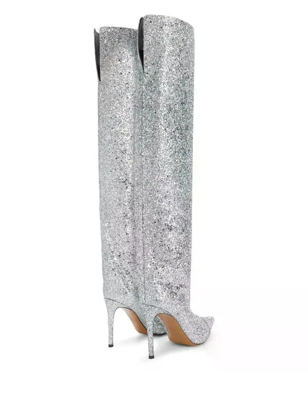 Alexandre Vauthier 90mm Glittered Knee-length Boots