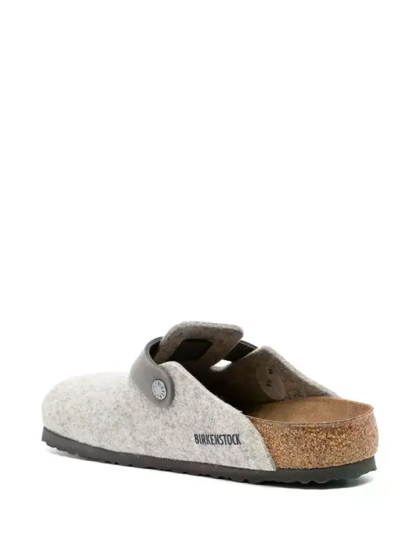 BIRKENSTOCK Boston Suede Slippers - Grey