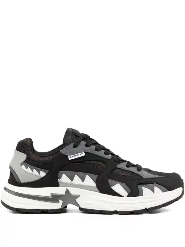 A BATHING APE Star Embellished Trainers - Black