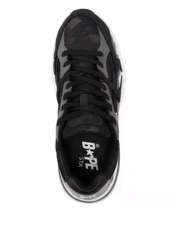 A BATHING APE Star Embellished Trainers - Black