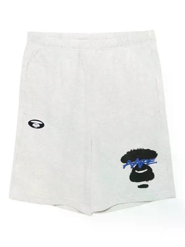 AAPE BY *A BATHING APE Embroidered Logo Shorts - Grey