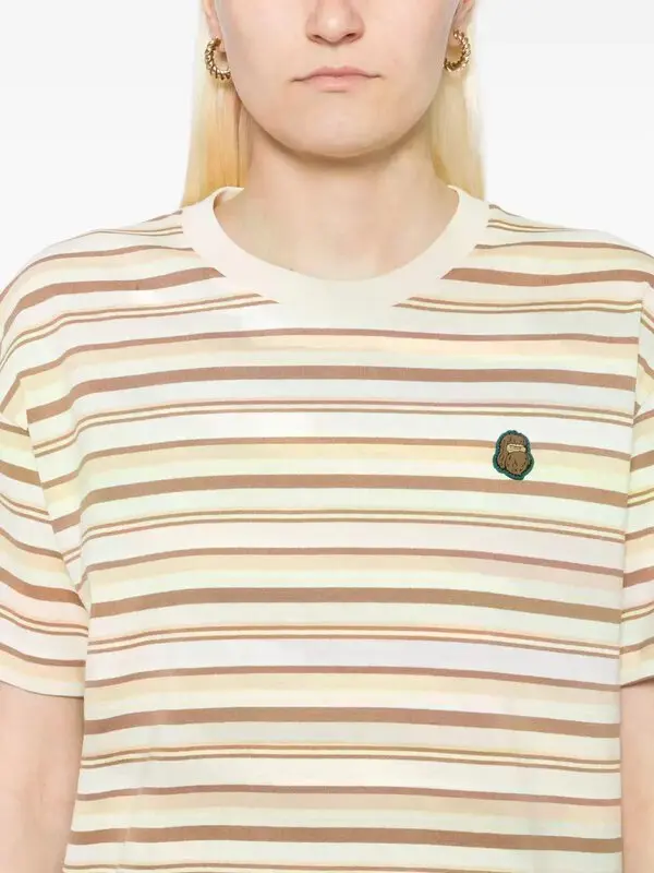 FINGERCROXX Horizontal-striped T-shirt - Neutrals