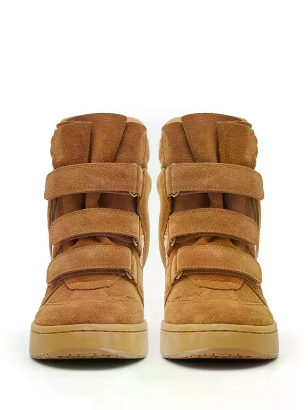 Isabel Marant Étoile Suede Calfskin High-top Wedge Trainers - Brown
