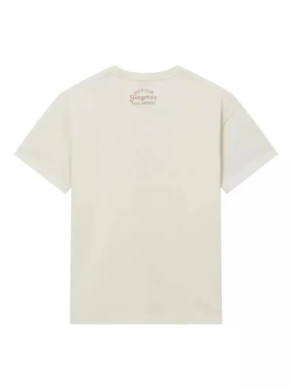 FINGERCROXX Embroidered Heart Cotton T-shirt