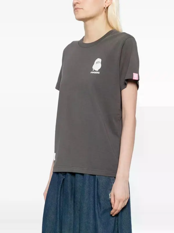 FINGERCROXX Logo Print T-shirt - Grey