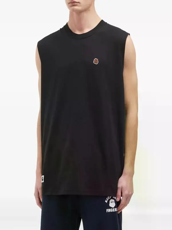 FINGERCROXX Sleeveless Vest With Embroidered Logo - Black
